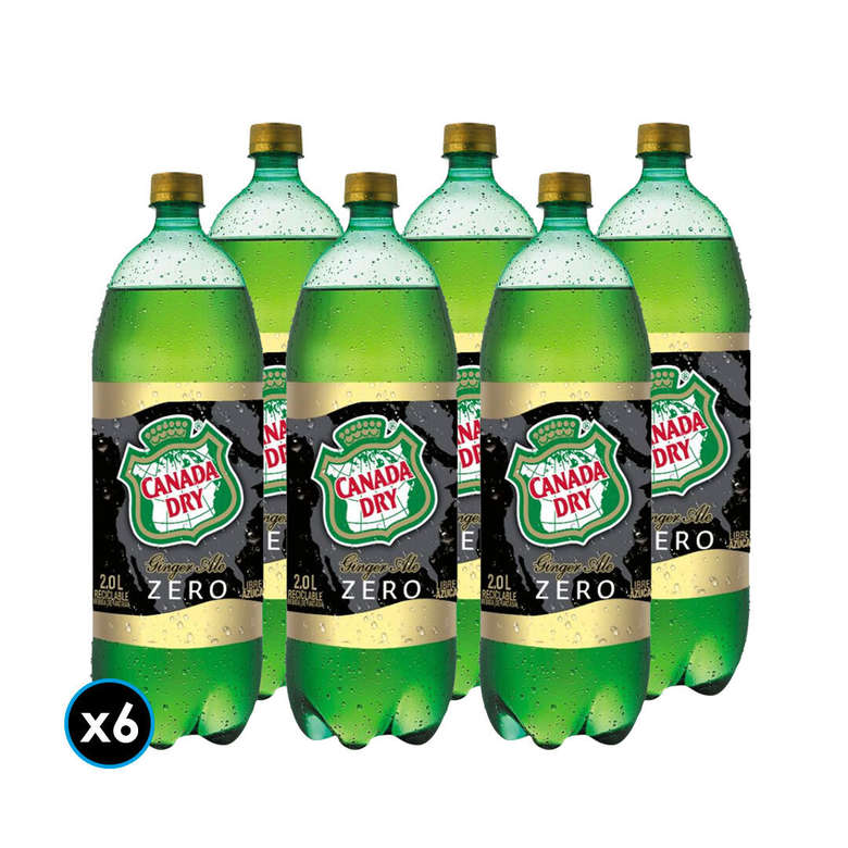 Booz.cl: 6x Bebida Canada Dry Ginger Ale Zero 2 Lts.