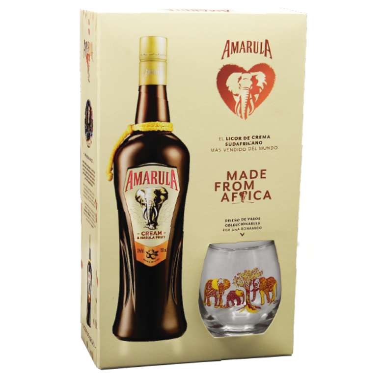 PACK AMARULA: Licor Amarula 750cc + Vaso