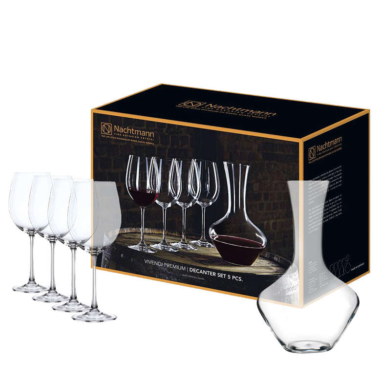Booz.cl: Set Premium Nachtmann 4 Copas Vino Tinto Bordeaux + Decantador ...