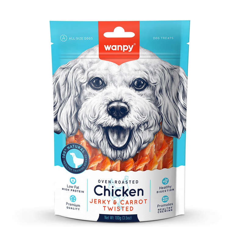 Booz.cl: Snack Para Perros Wanpy Chicken Jerkey and Carrot Twisted 100 grs.
