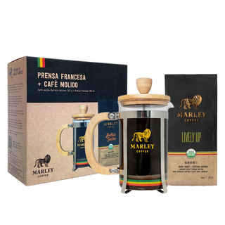 PACK DE REGALO CAFÉ MARLEY: Café Molido Buffalo Soldier 227 grs. + Prensa
