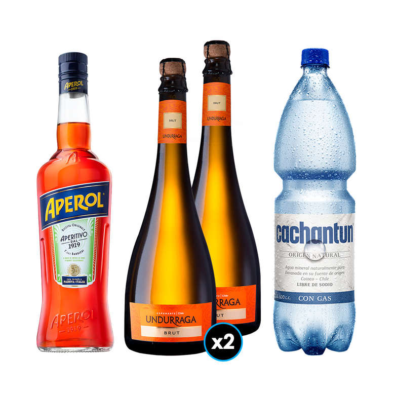 PACK SPRITZ PERFECTO N°9 1x Licor Aperitivo Aperol 750cc + 2x Espumante