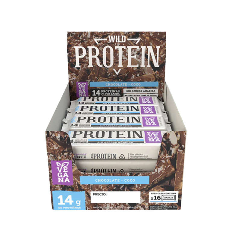 Booz.cl: Barritas Protein Wild Foods Vegana Chocolate Coco 16 Unidades