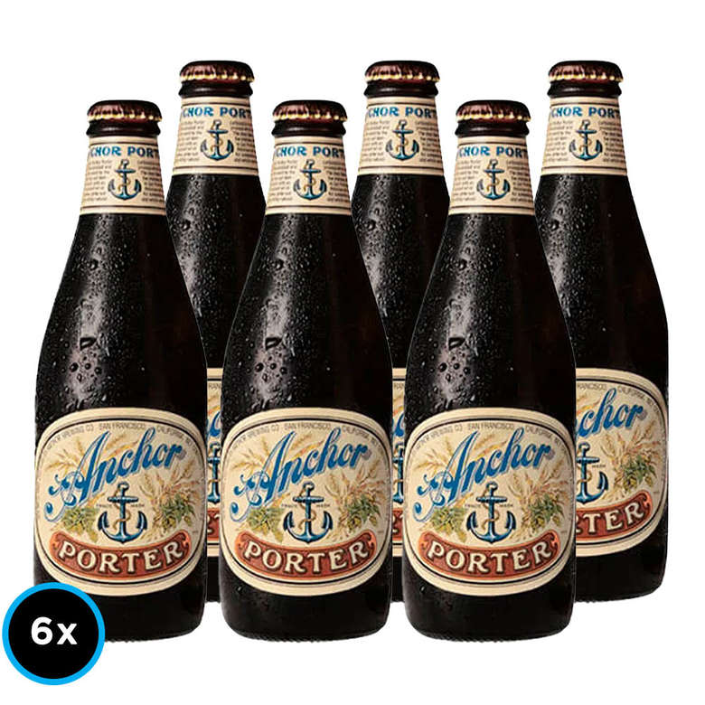 6x Cervezas Anchor Porter 355cc