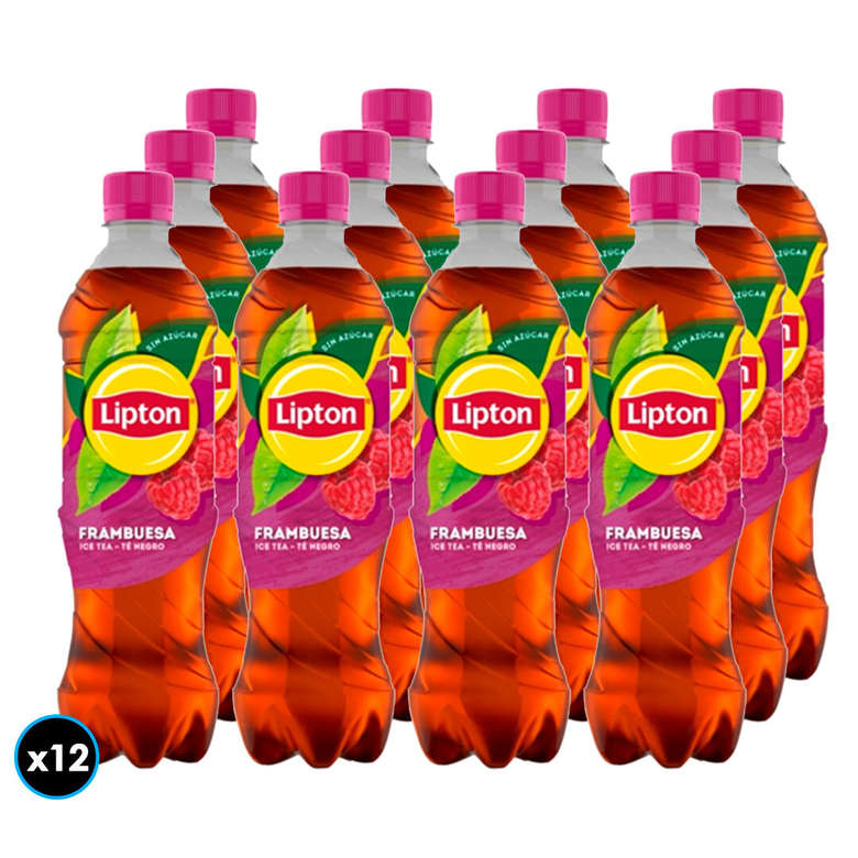 Booz.cl: 12x Té Helado Lipton Negro Frambuesa Zero 600cc