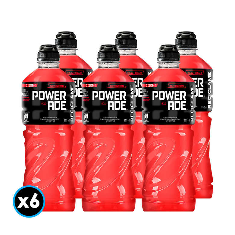 Booz.cl: 6x Bebida Isotónica Powerade Rojo 850cc